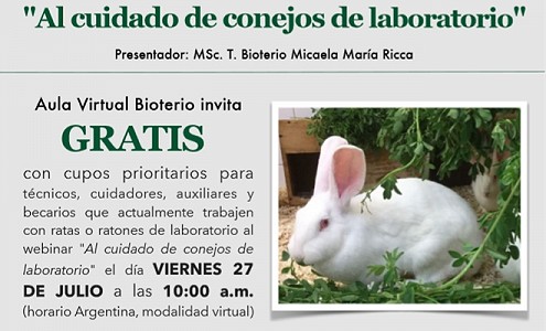 "Al cuidado de conejos de laboratorio"