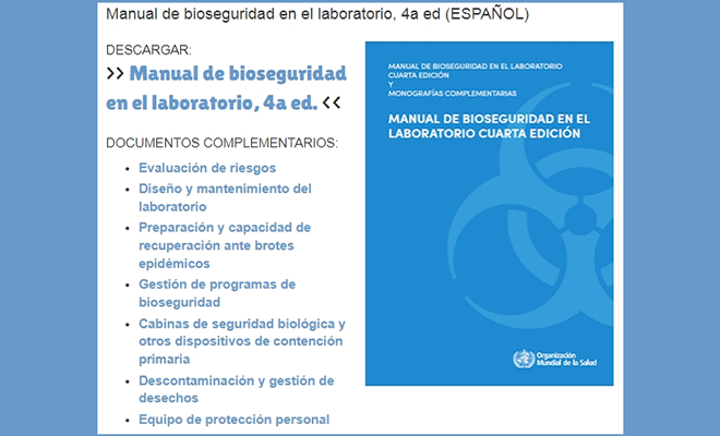 PDF Manual de Bioseguridad en el Laboratorio 4ta Edición (Español)